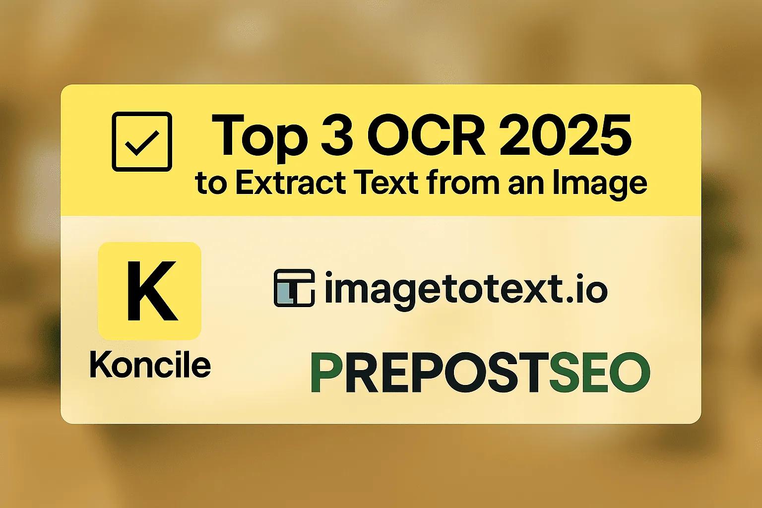 Top 3 OCR 2025: extracting text from an image
